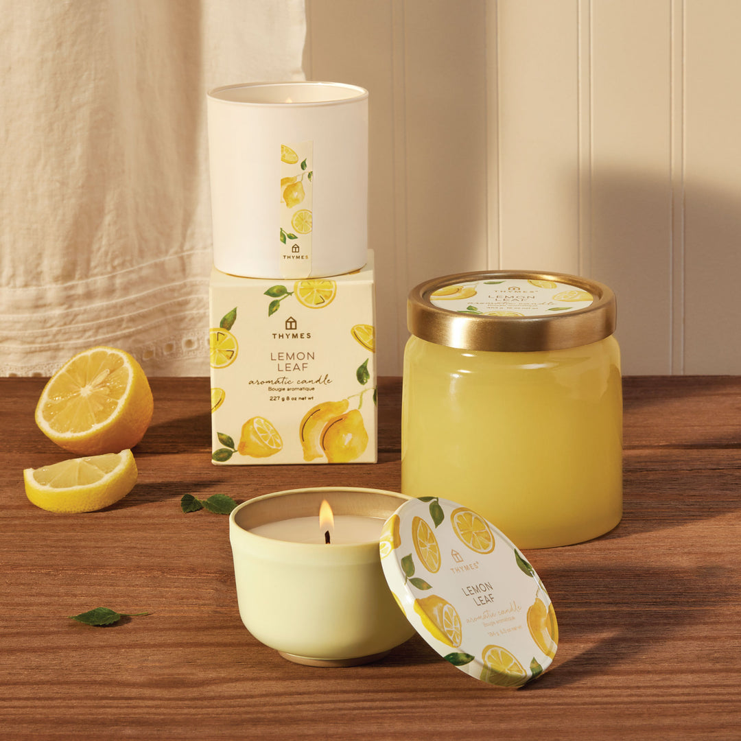 Lemon Leaf Poured Candle Tin | Thymes