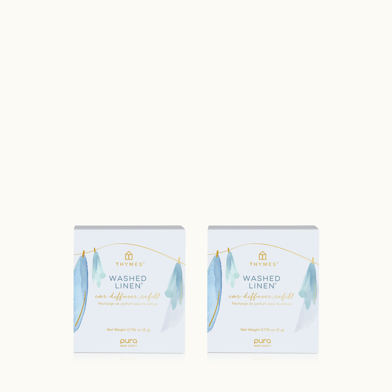 Washed Linen Pura Car Pro Diffuser Refill 2-Pack Bundle | Thymes